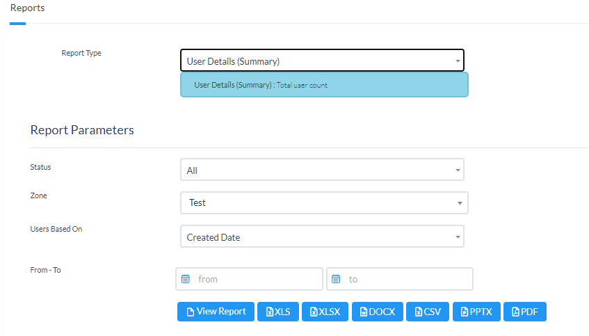 Report type - Documentation - Jaze ISP Manager
